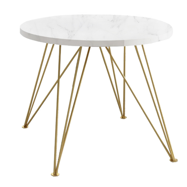 Runt matbord förlängningsbart marmor / guld 120 (200cm) TIAGO