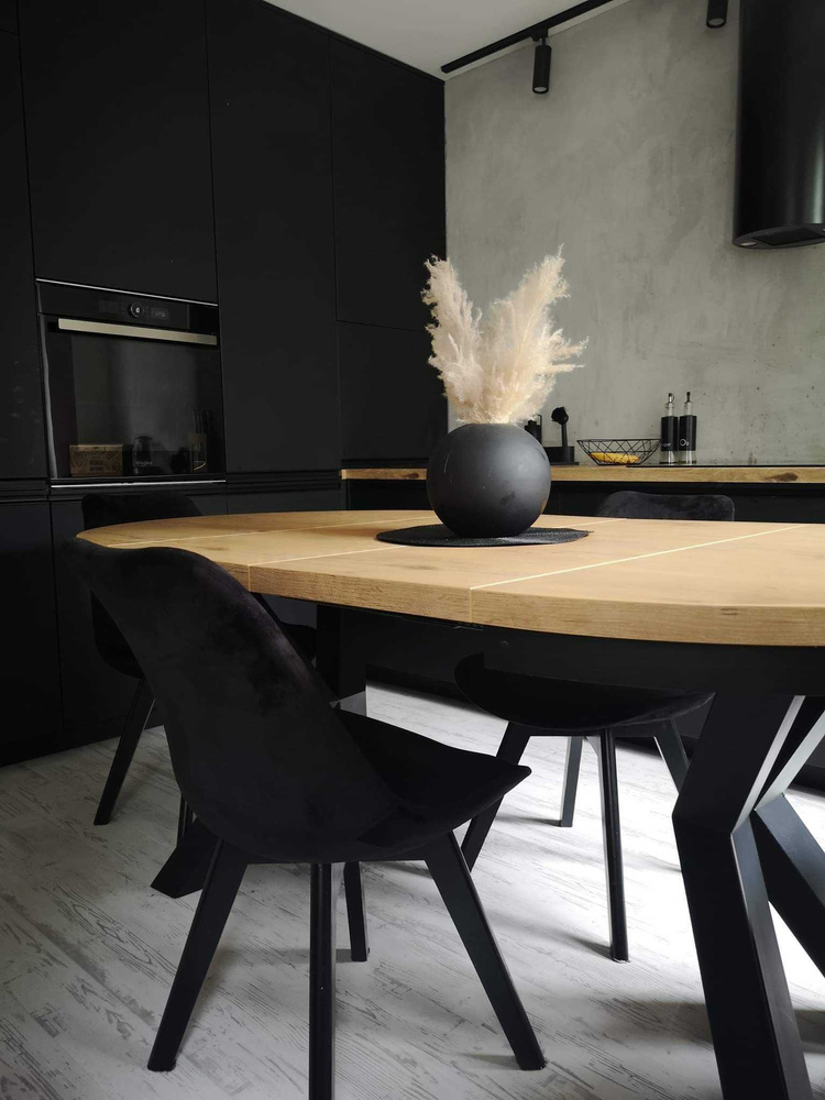 Runt matbord 100 cm ek lancelot/ svart NARVIC