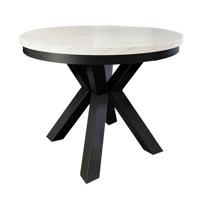 Runt matbord 120 cm marmor bianco/svart NARVIC