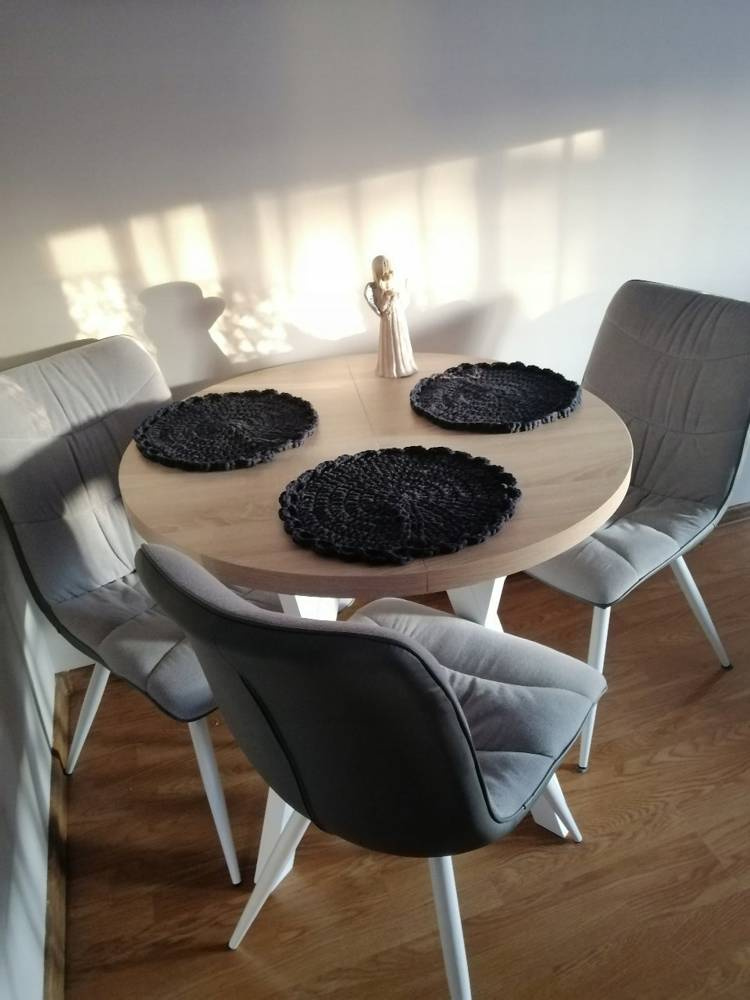 Utdragbart runt bord OLIVERO sonoma ek /vit